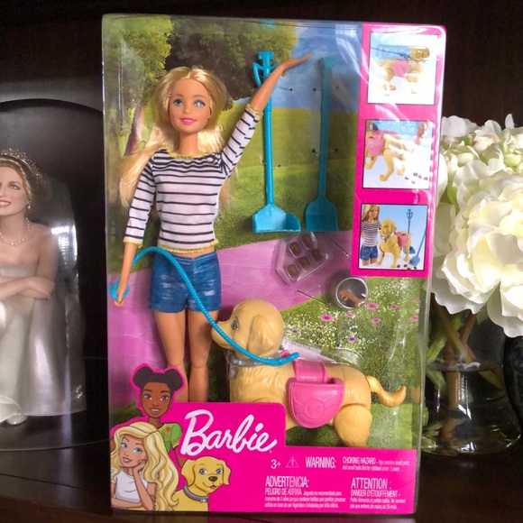 Mattel | Toys | Barbie Walk And Potty Puppy Set Doll Dog Mattel Nip ...